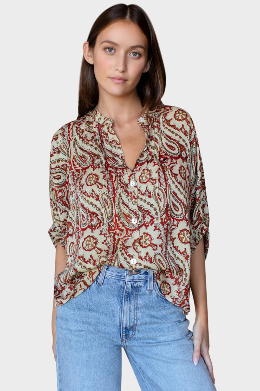 Mandarin Collar Top - Batik – Apothea